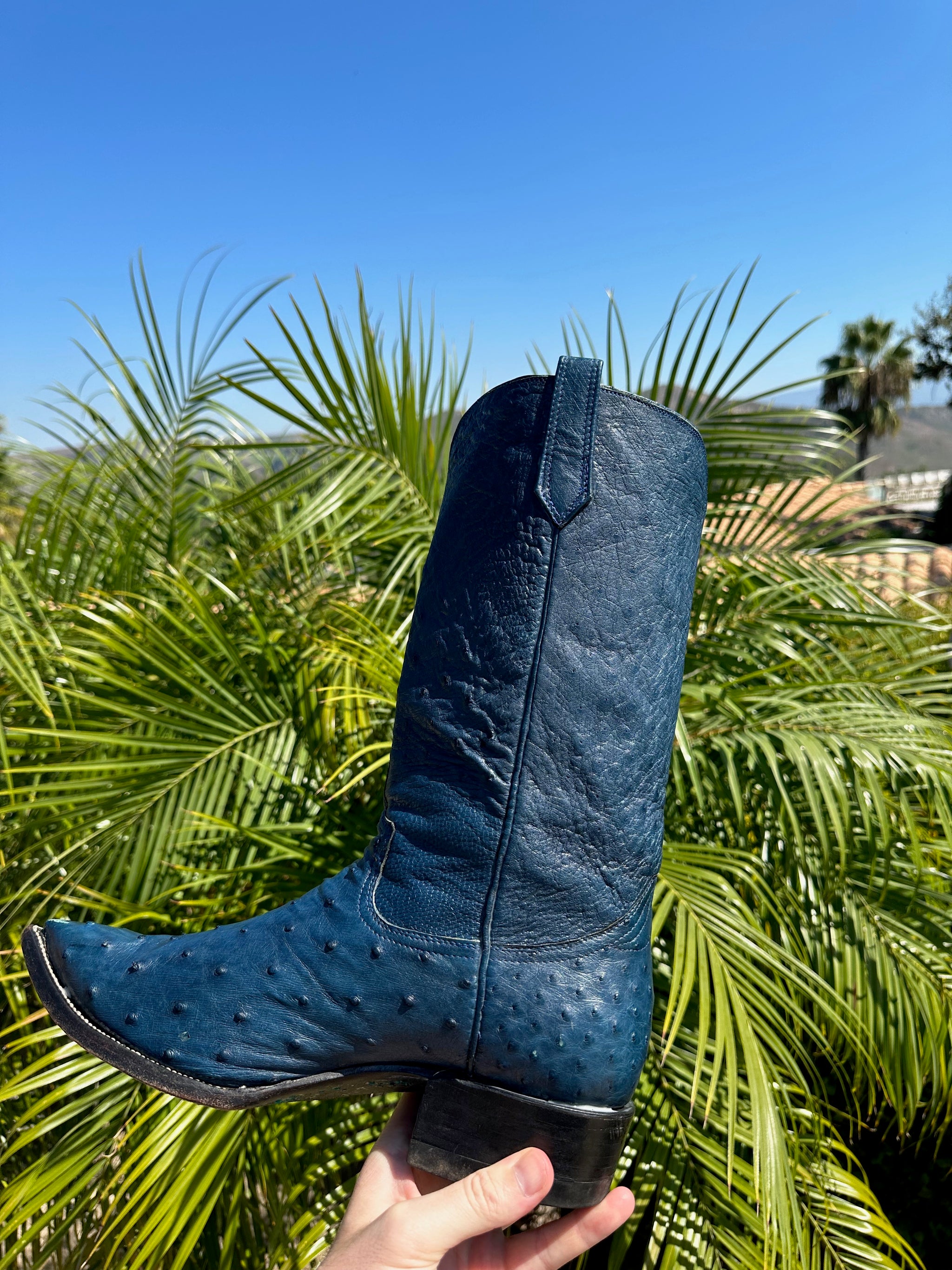 Osuna Custom Full Quill Ostrich Top and Bottom Cowboy Boots size 9 D ...
