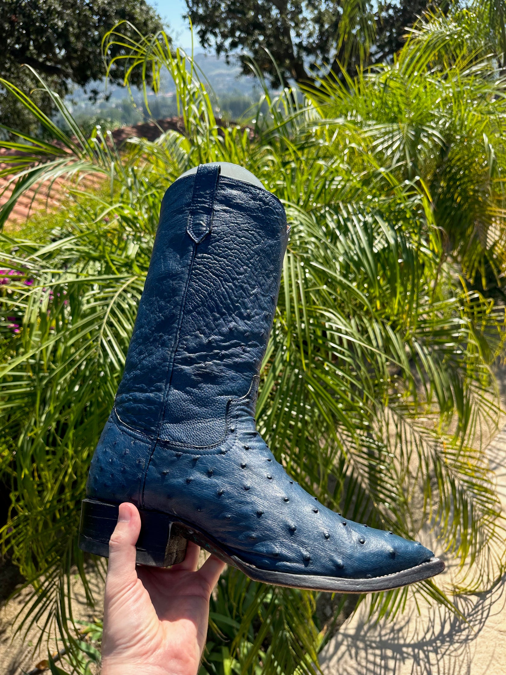 Osuna Custom Full Quill Ostrich Top and Bottom Cowboy Boots size 9 D ...