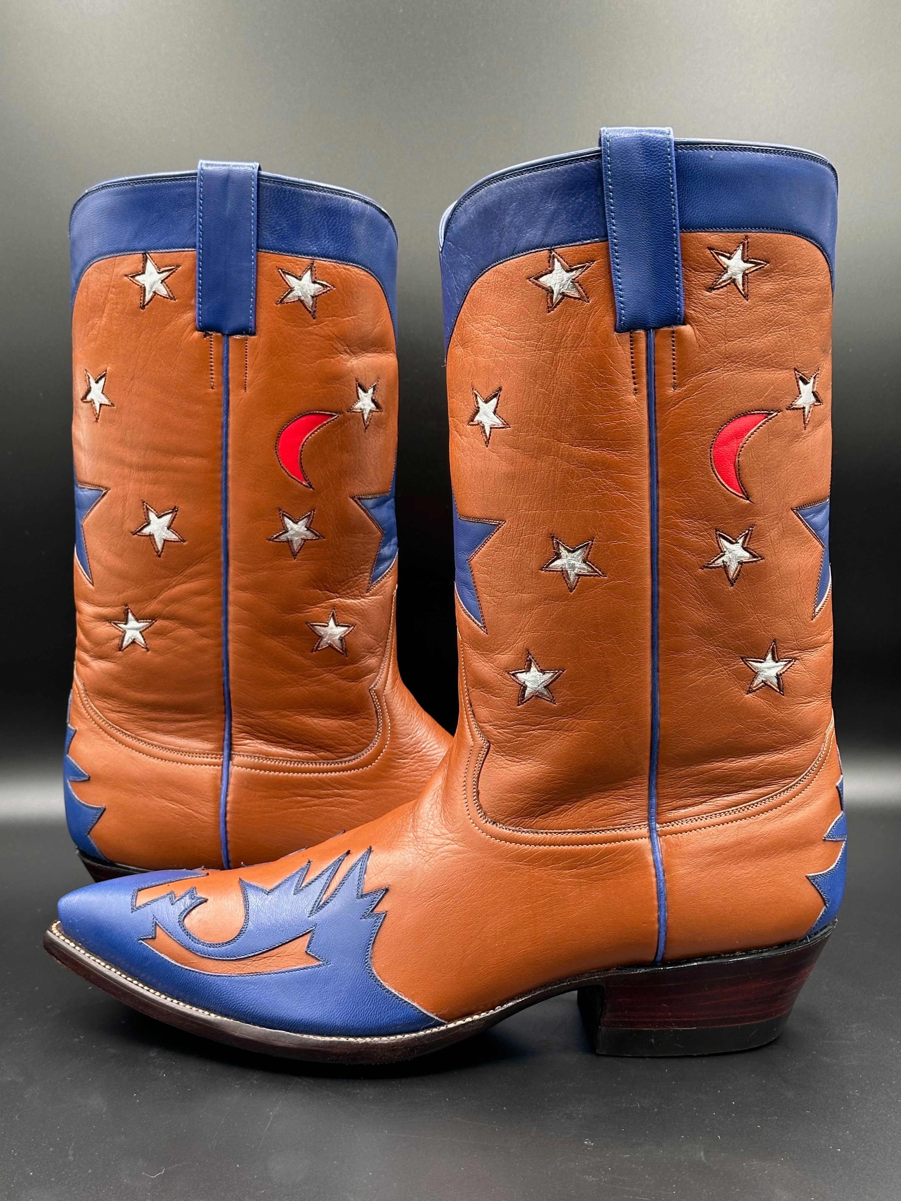 Rocketbuster Custom Stars and Moon Western Boots 10 E – Western Boot ...